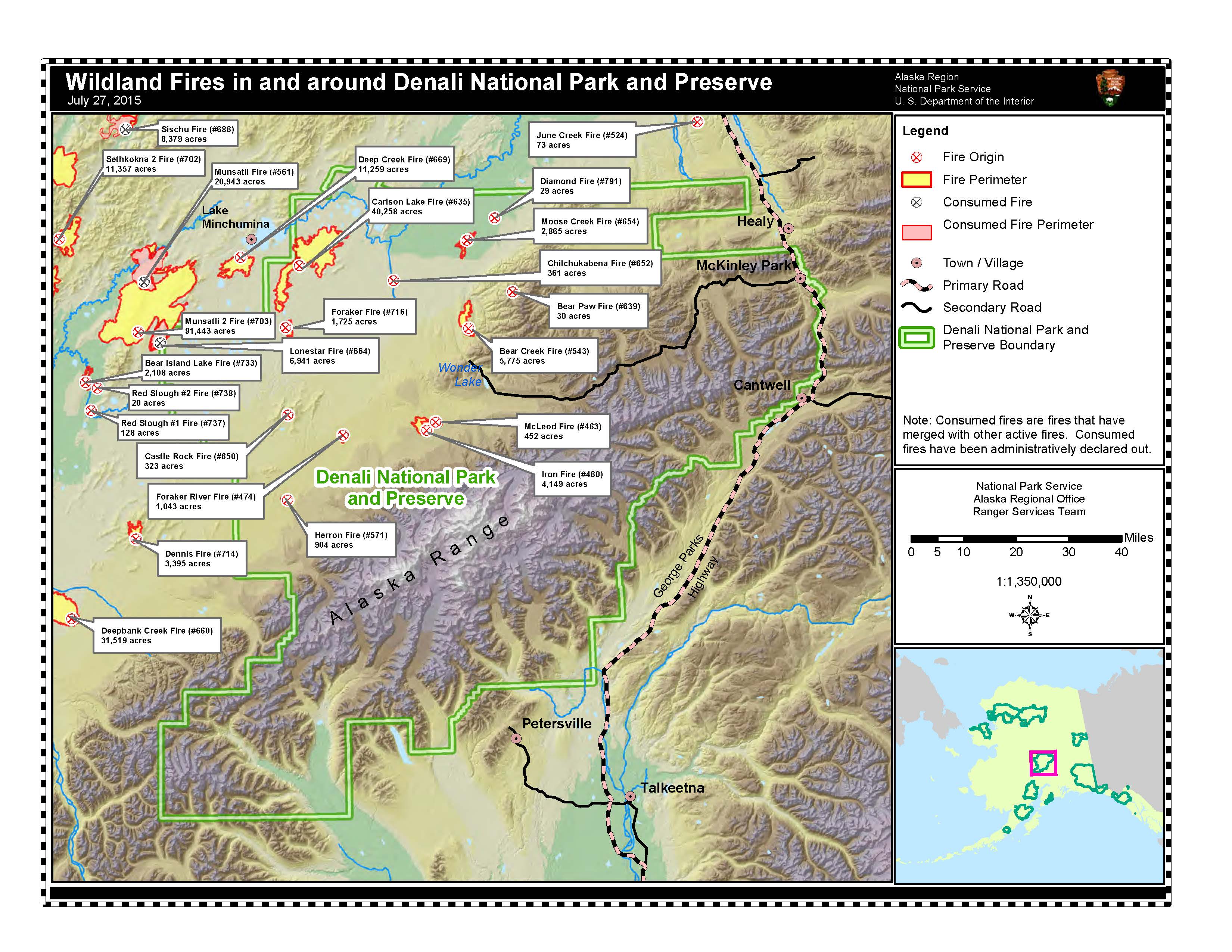 Denali National Park and Preserve Monitoring 13 Wildfires – Alaska ...