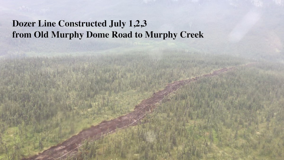 Shovel Creek Fire Aerial View of Dozer Line North from Old Murphy Dome ...