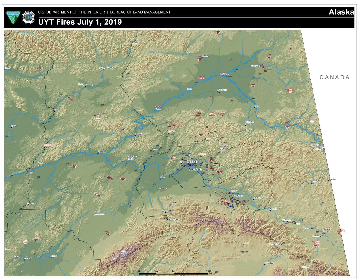 Upper Yukon Zone Fire Update for 7-1-19 – Alaska Wildland Fire Information