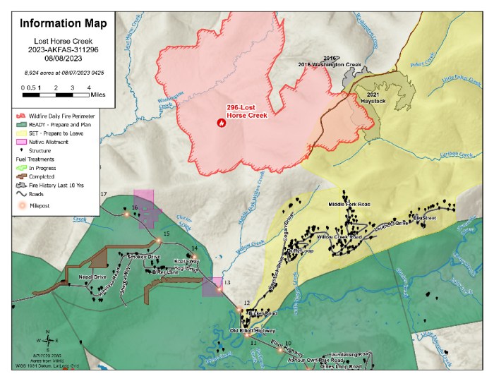 Evacuation levels changed around the Lost Horse Creek Fire from GO to ...