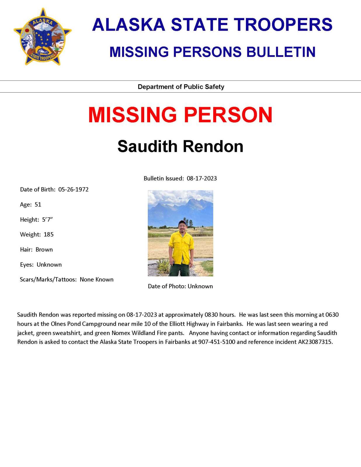 Missing Lost Horse Creek firefighter found – Alaska Wildland Fire ...