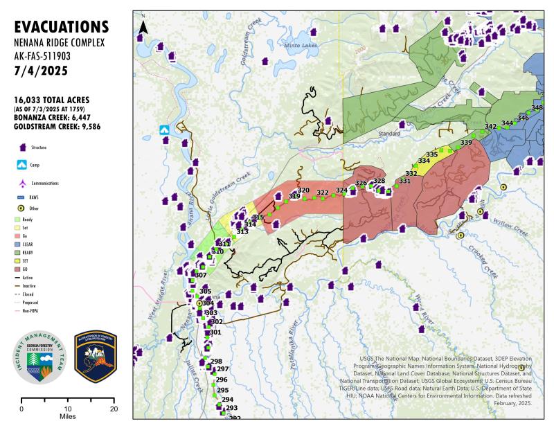 Wildfire activity fueled by red flag fire weather on the Nenana Ridge ...