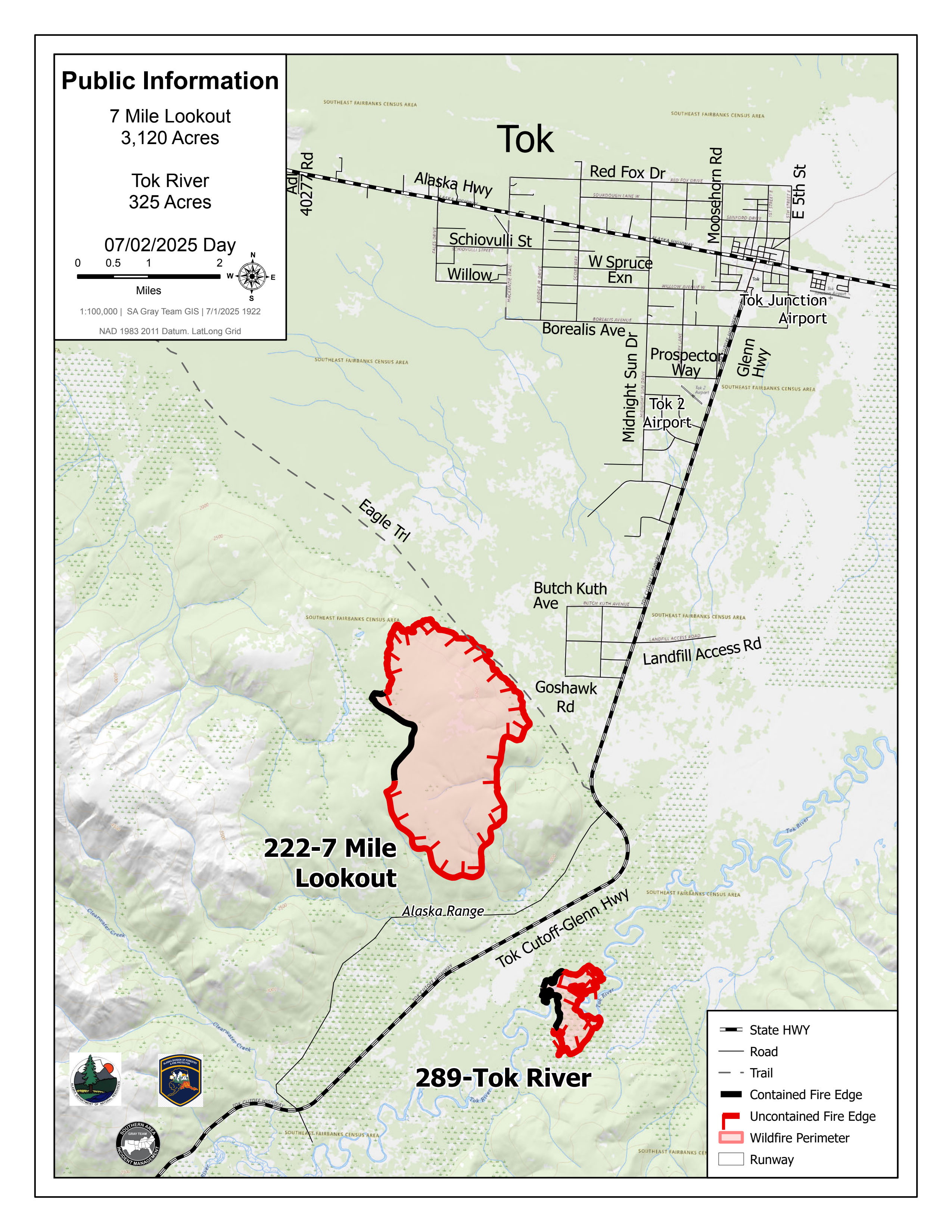 Heat remains under duff, smoke visible on 7 Mile Lookout, Tok River ...