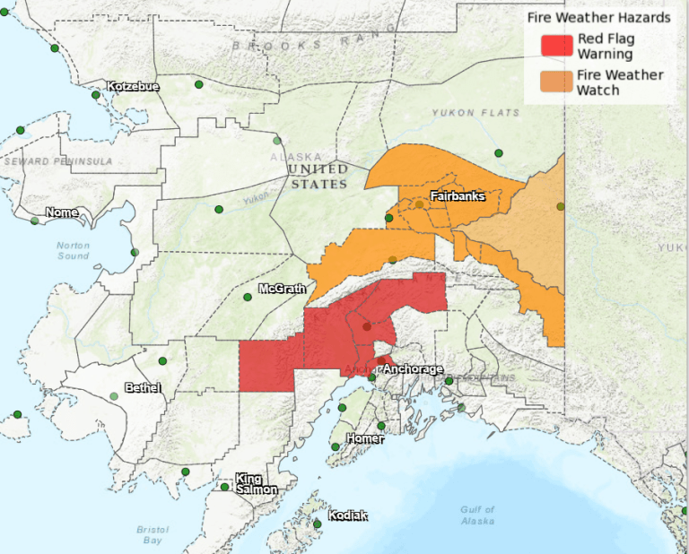 Red Flag Warning issued for Lower Matanuska Valley, Susitna Valley ...