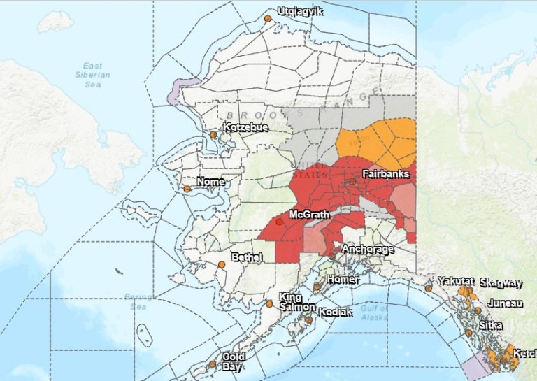 Red Flag Warnings issued for Fairbanks, Nenana, Delta, Denali, McGrath ...